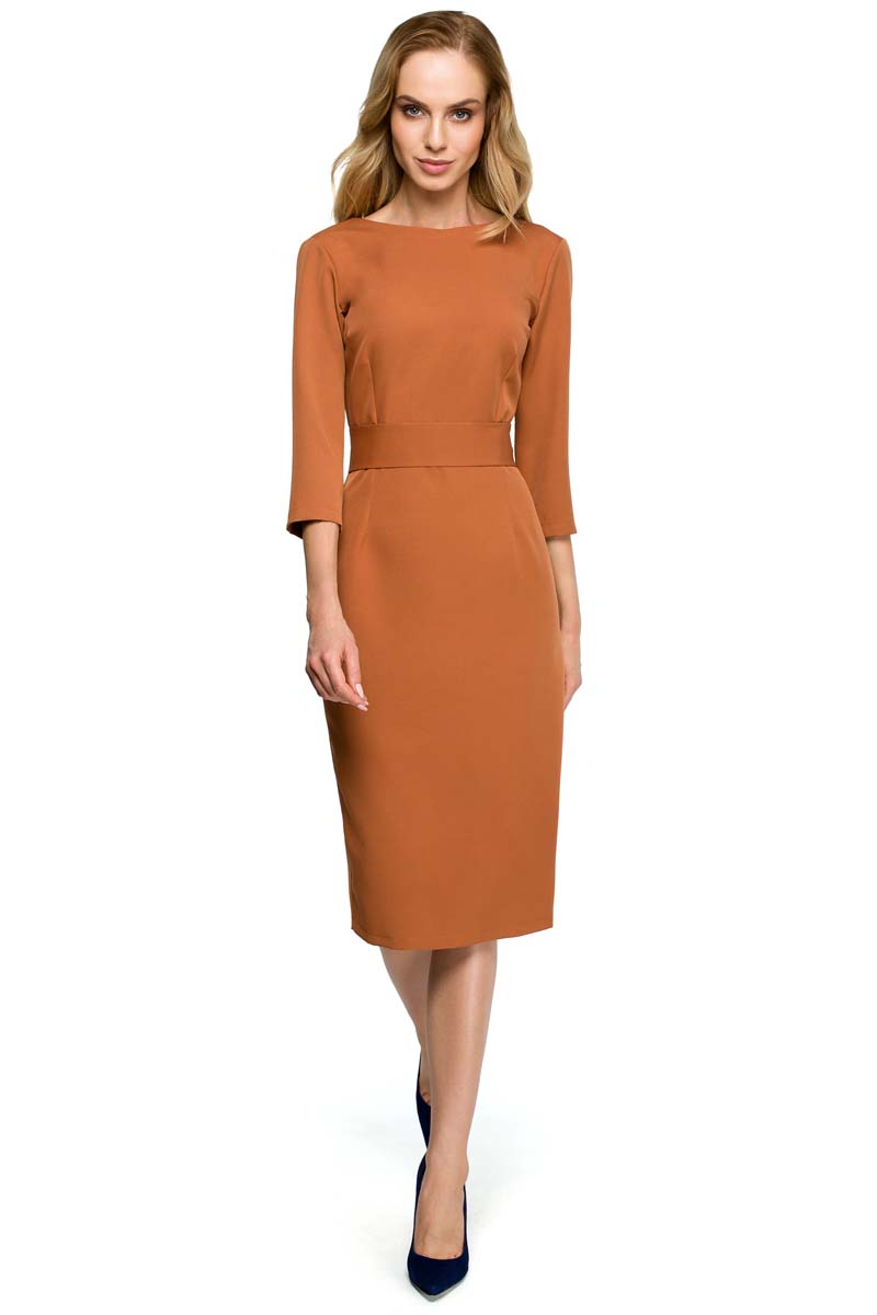 Sukienka z podkreśloną talią - ruda - June.pl