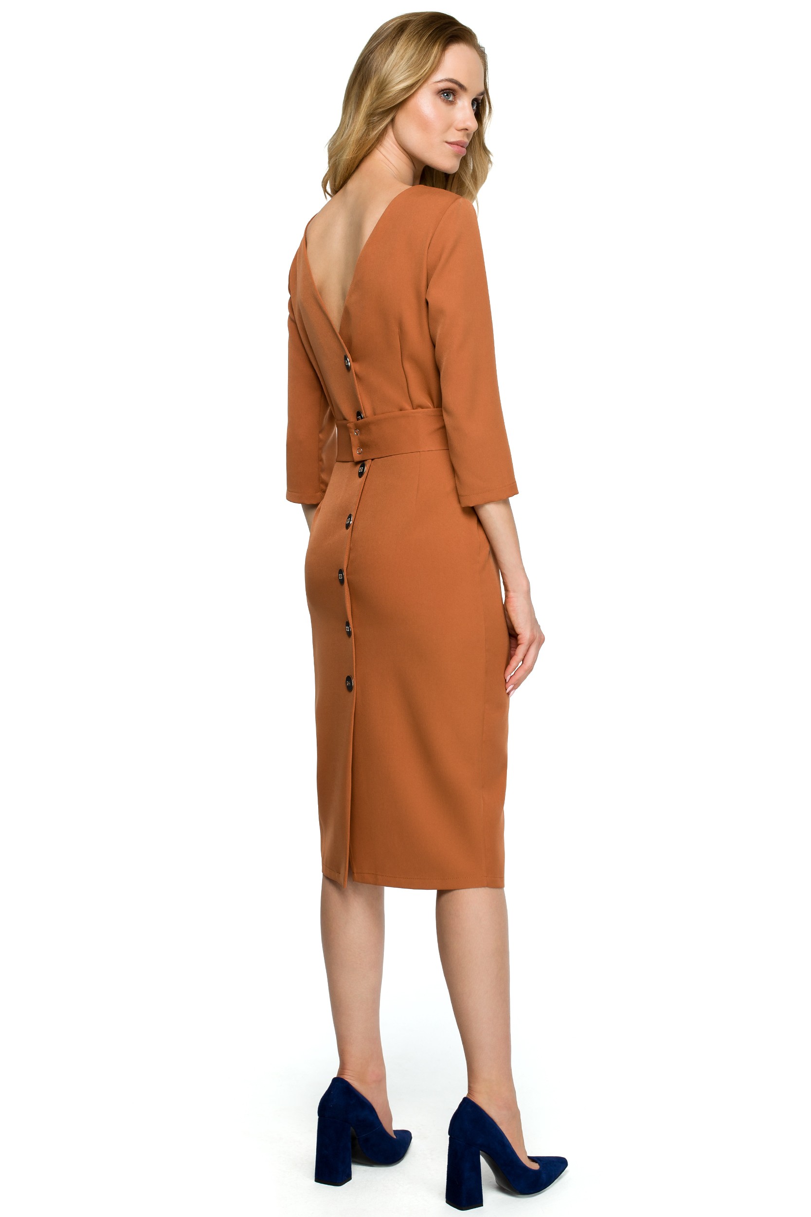 Sukienka z podkreśloną talią - ruda - June.pl